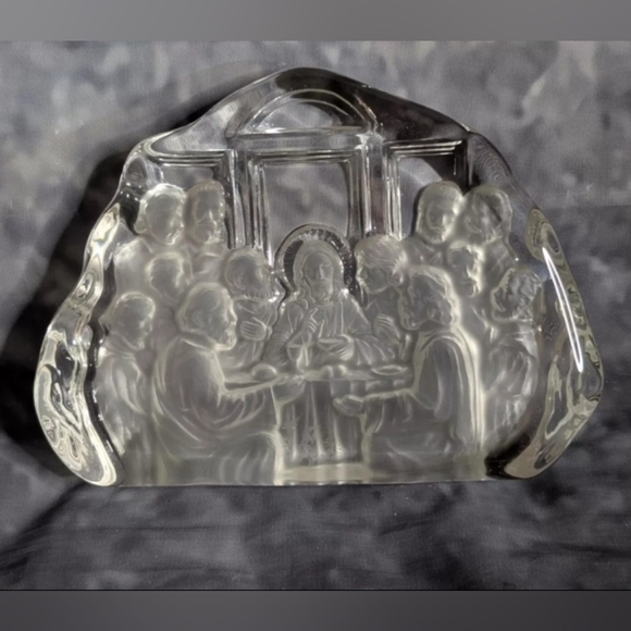 Art | The Last Supper 3d Art Glass Crystal Clearfrosted Sculpture 7x5 ...